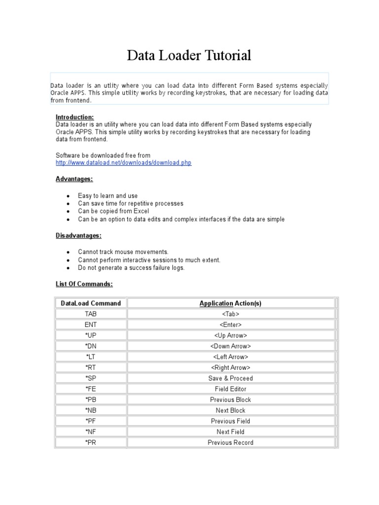 Data Loader Tutorial | PDF | Human–Computer Interaction | Software