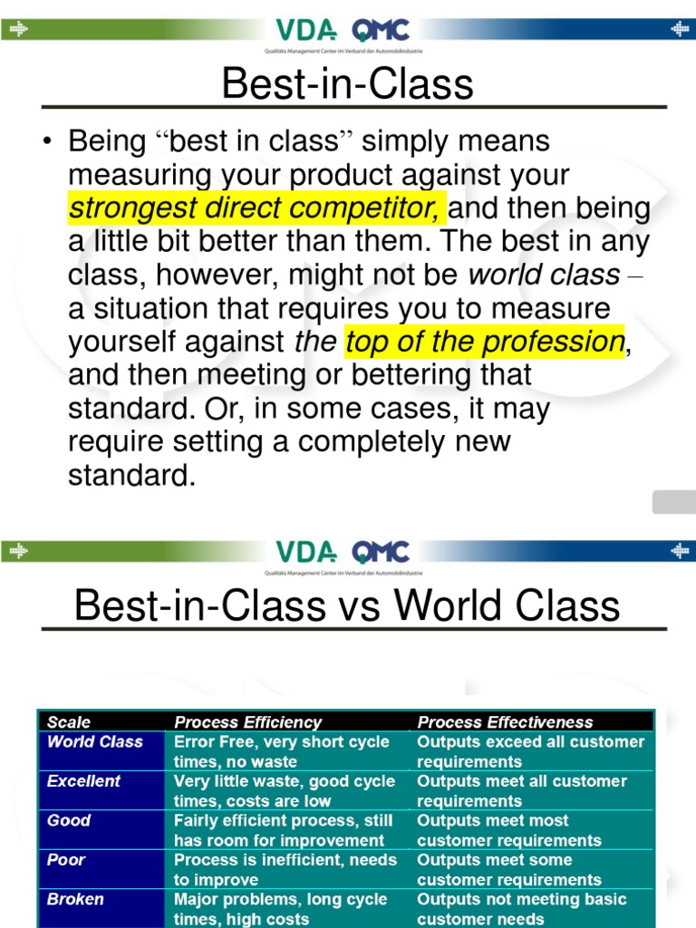 Best in Class Vs World Class | PDF