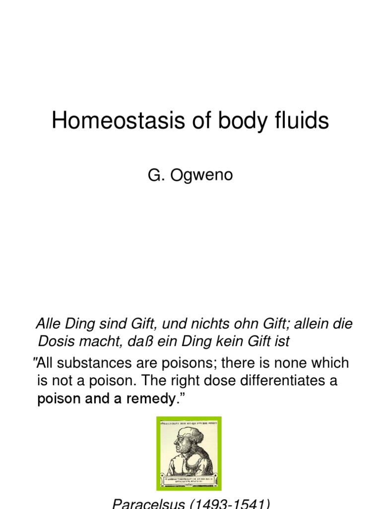 Homeostasis of Body Fluids | PDF | Cell Biology | Molecular Biology