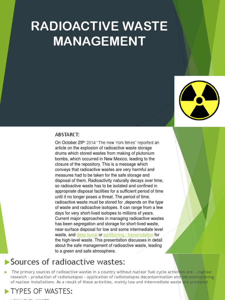 Radioactive Waste Management | PDF | Nuclear Fuel | Radioactive Waste