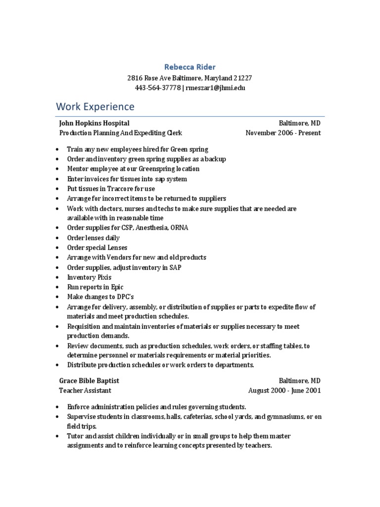 Rider Resume | PDF | Inventory | Business