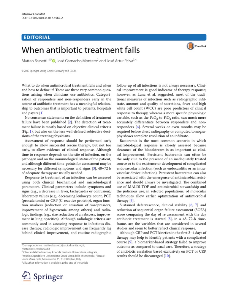 When Antibiotic Treatment Fails | PDF | Antibiotics | Sepsis