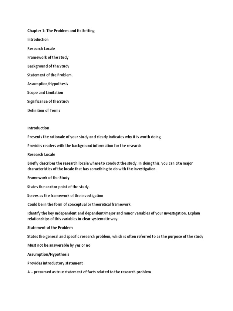 Chapter 1: The Problem and Its Setting | PDF | Career & Growth