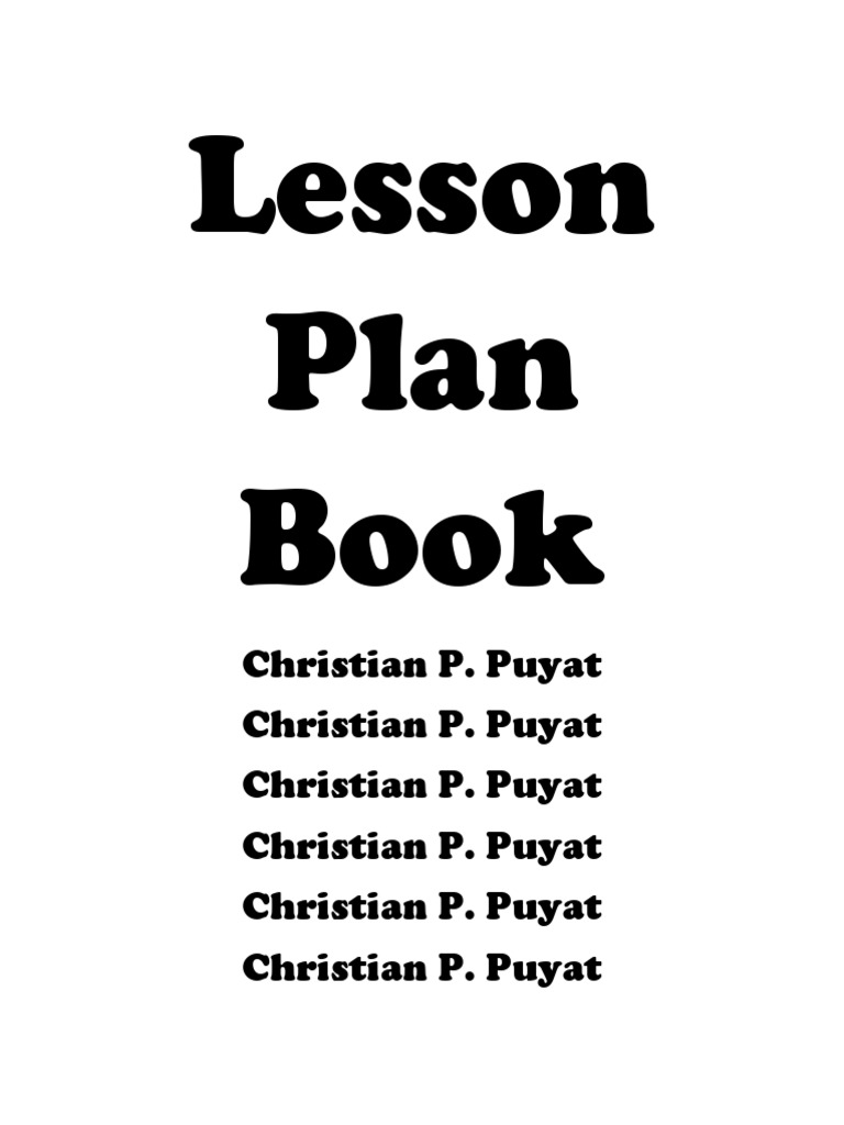 Lesson Plan Book by Christian Puyat | PDF