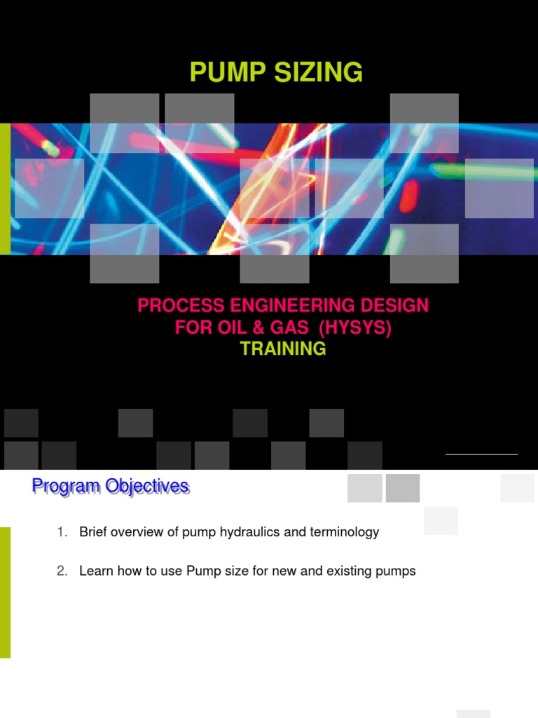 Oil & Gas Pump Sizing Training | PDF | Pump | Fluid Mechanics