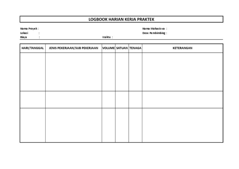 Logbook Kerja Praktek | PDF