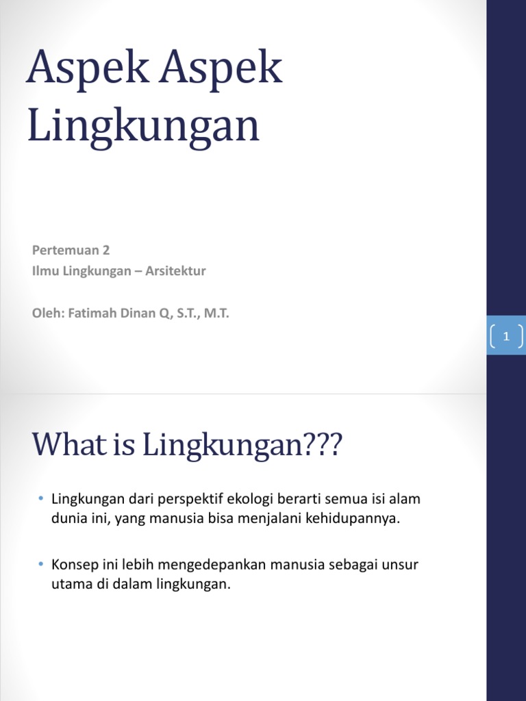 Aspek Aspek Lingkungan | PDF