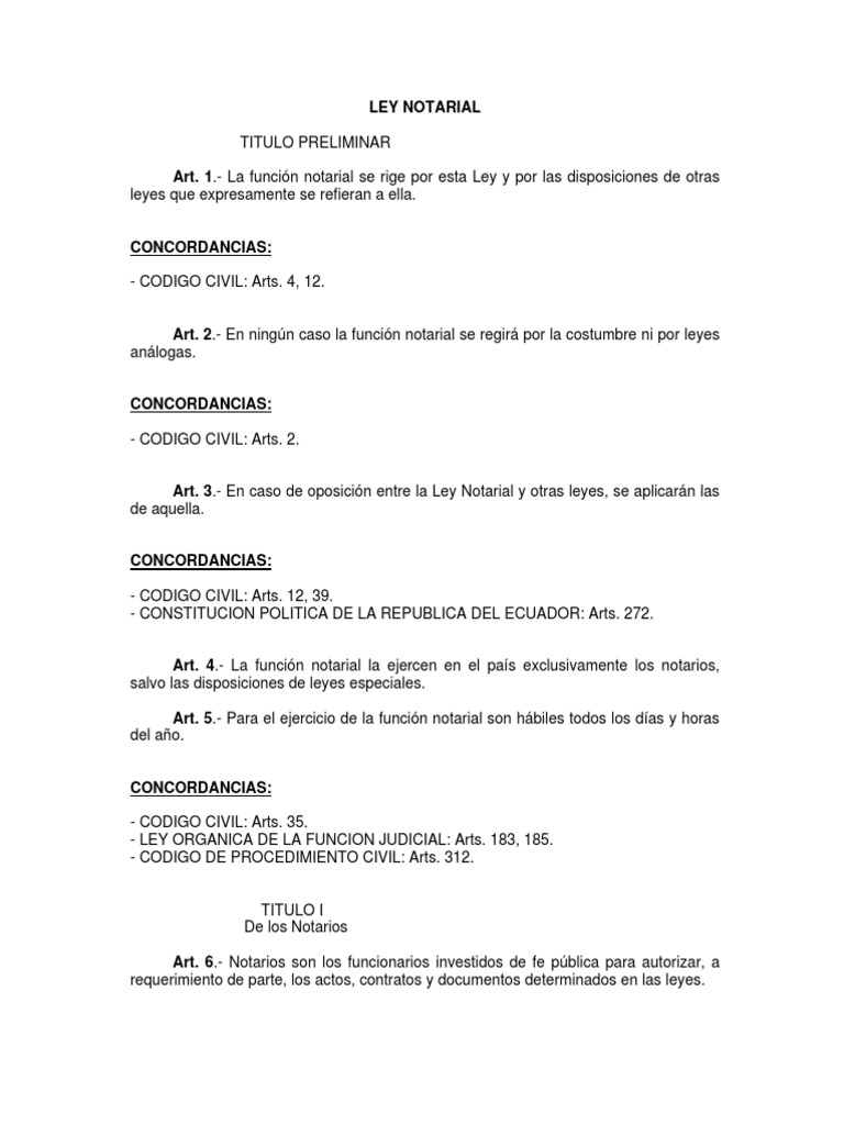 Ley Notarial del Ecuador 2025 | PDF | Derecho Civil (Common Law ...
