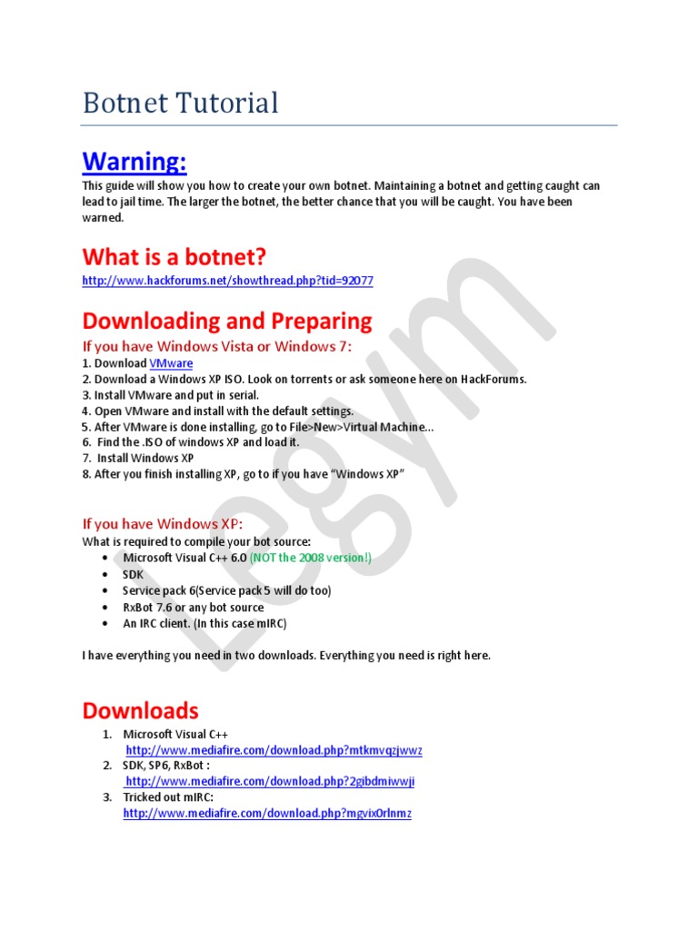 Botnet Tutorial PDF | PDF