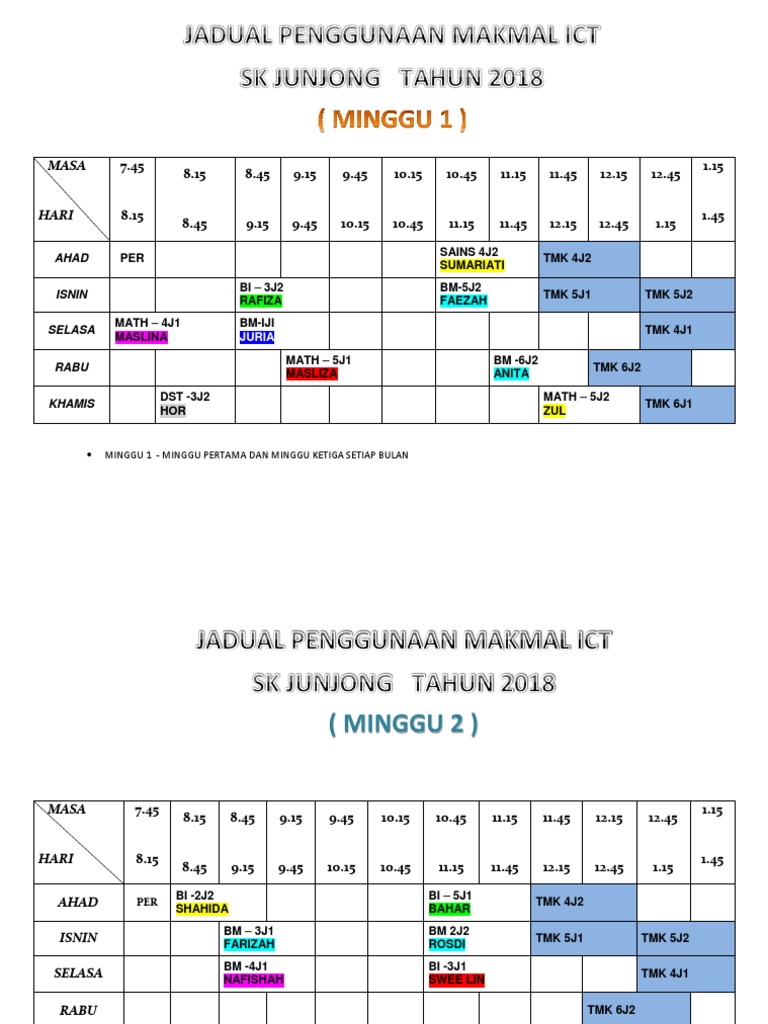 Jadual MAKMAL ICT | PDF