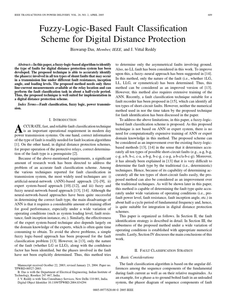 Fuzzy-Logic-Based Fault Classification Scheme For Digital Distance Protection | Download Free ...
