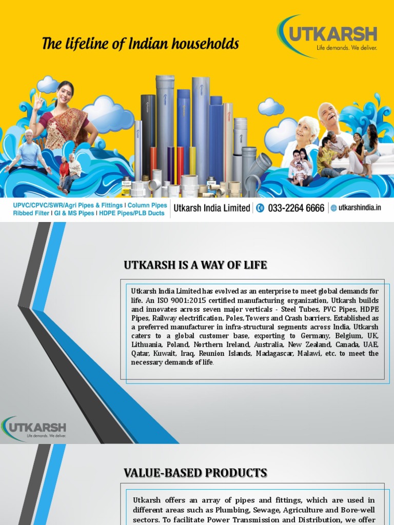 Why Utkarsh PVC Pipes Is Popular | PDF | Polyvinyl Chloride | Pipe ...
