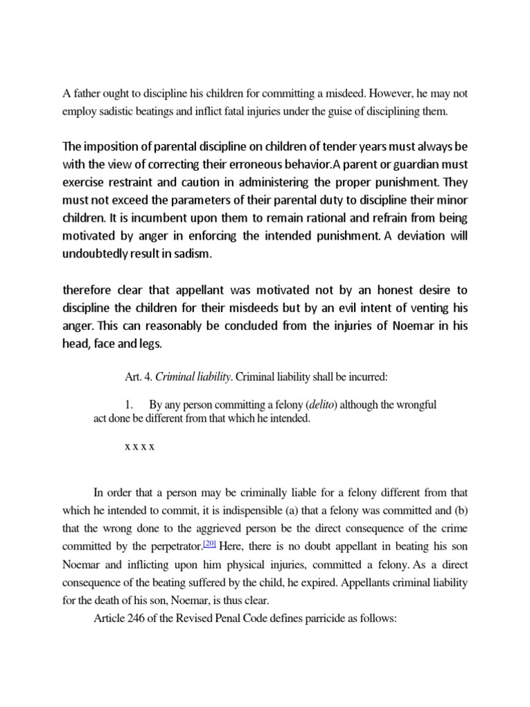 Elements Parricide | PDF | Punishments | Crime & Violence