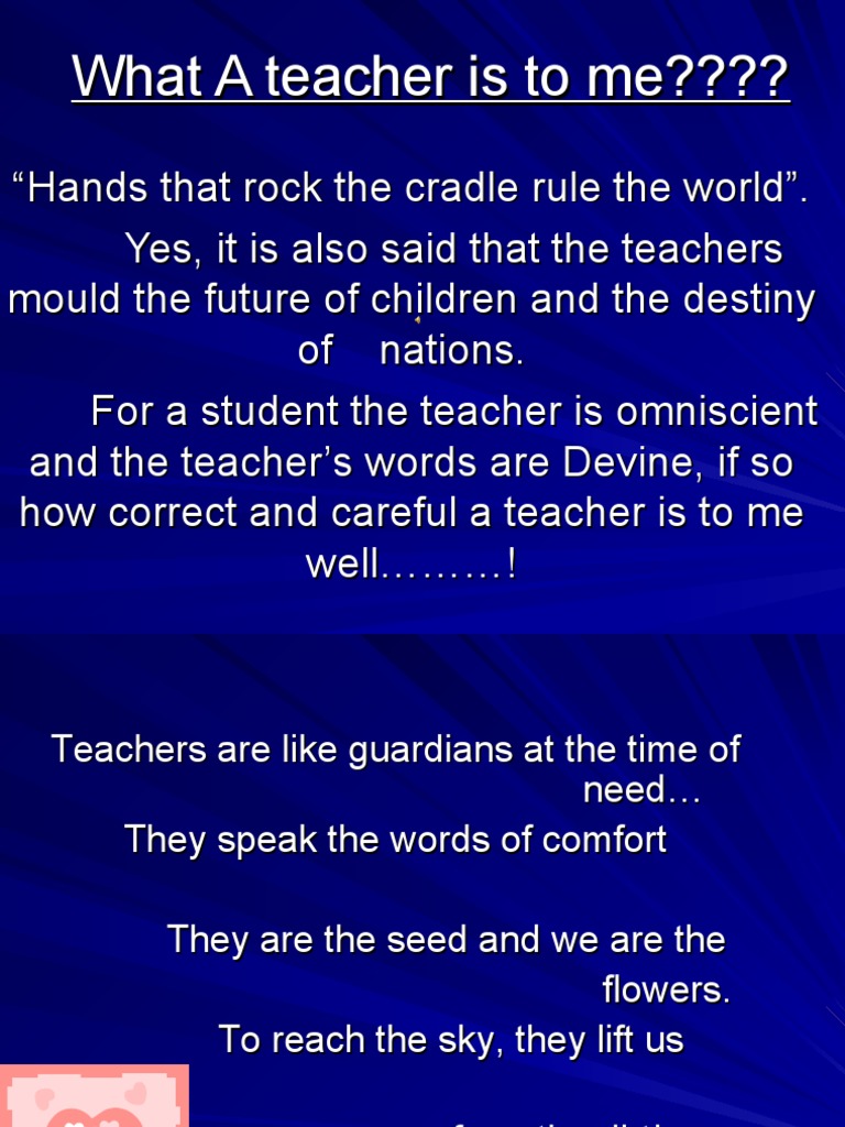 What A Teacher Is To Me | PDF | Language Arts & Discipline