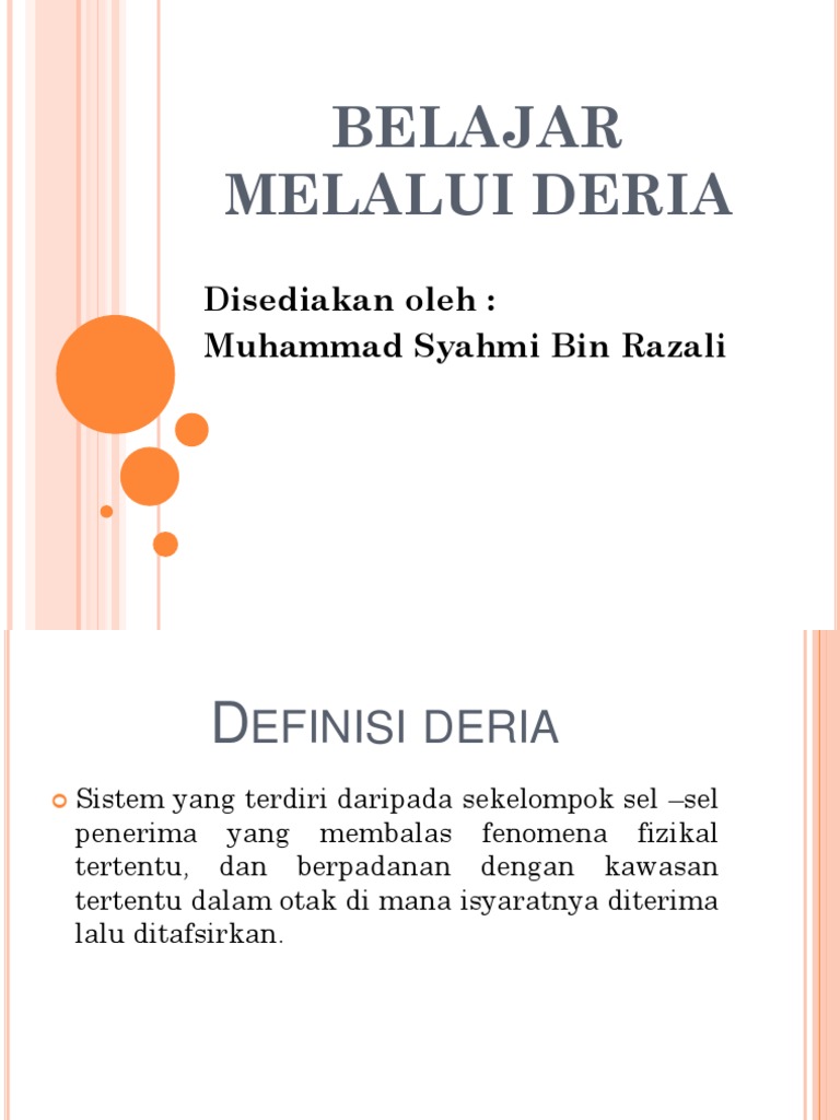 Belajar Melalui Deria | PDF