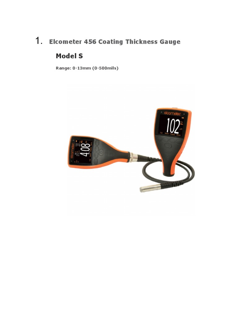 Model S: Elcometer 456 Coating Thickness Gauge | PDF