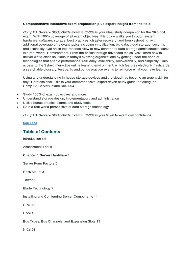 ComTIA Server+ Study Guide | PDF | Ip Address | Server (Computing)