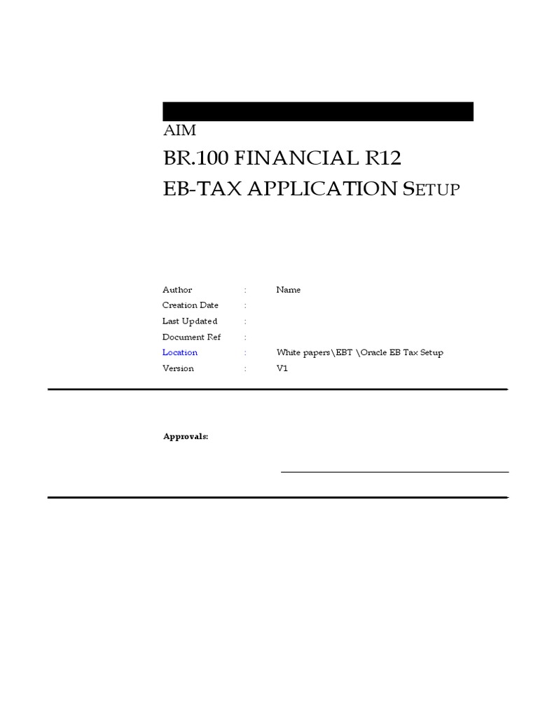 Br100 e Btax | Value Added Tax | Tax Rate