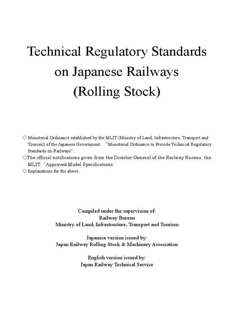 Technical Standards for Japanese Railways | PDF | Train Station | Rail ...