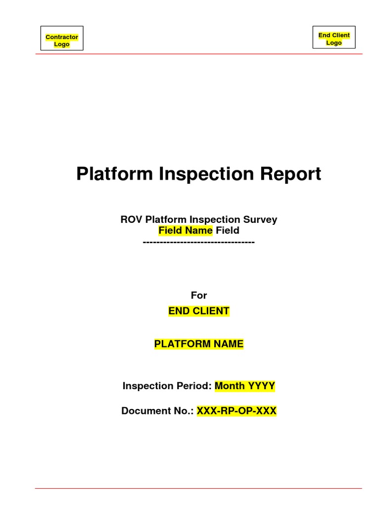 Platform Inspection-General Report Template R001 | PDF | Deep ...