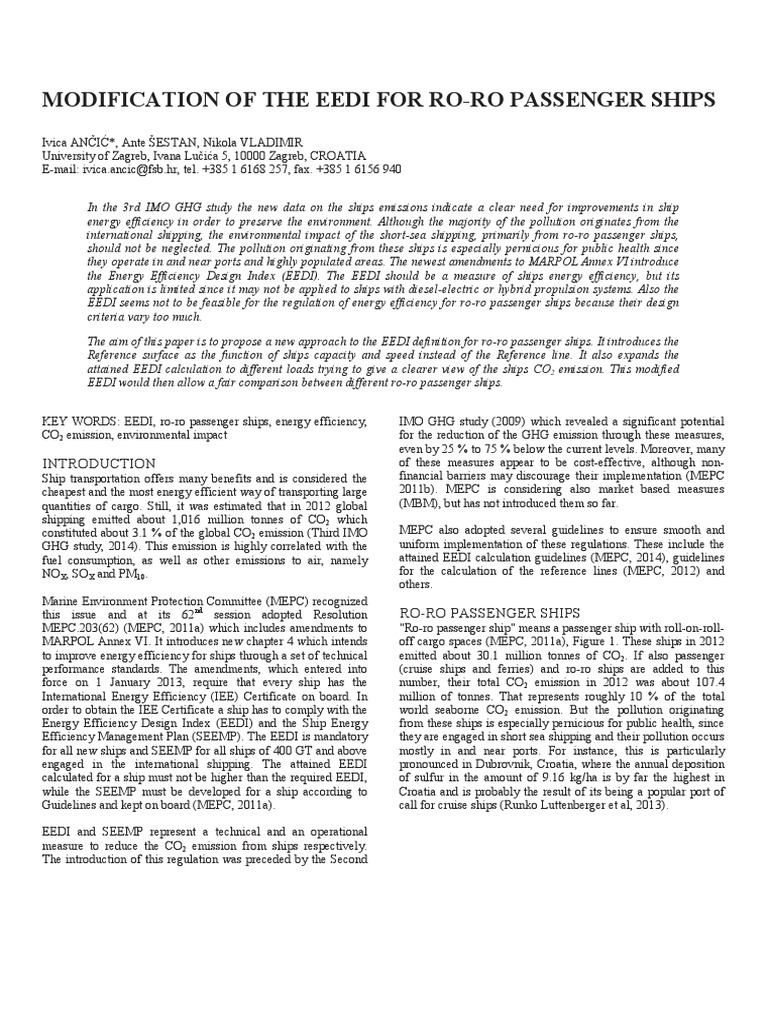 790794.modification of The EEDI For Ro-Ro Passenger Ships | PDF | Ship ...