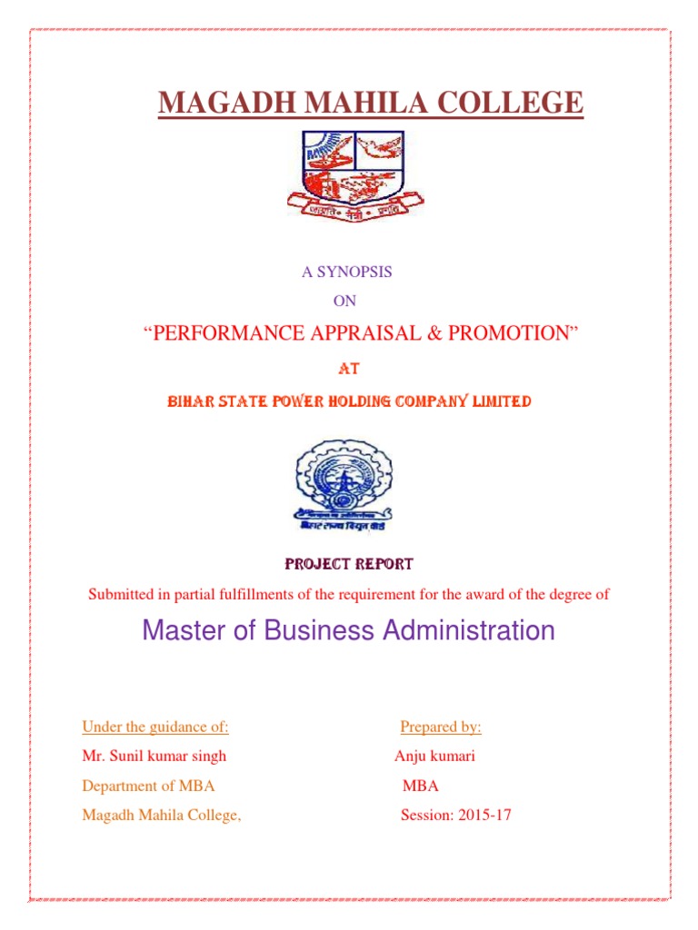 MBA Projects 1 1 | PDF | Performance Appraisal | Sampling (Statistics)