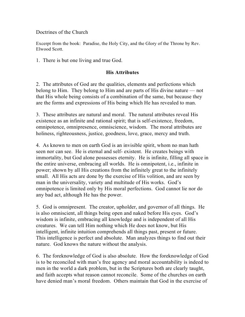 Doctrines of the Church | God The Father | God