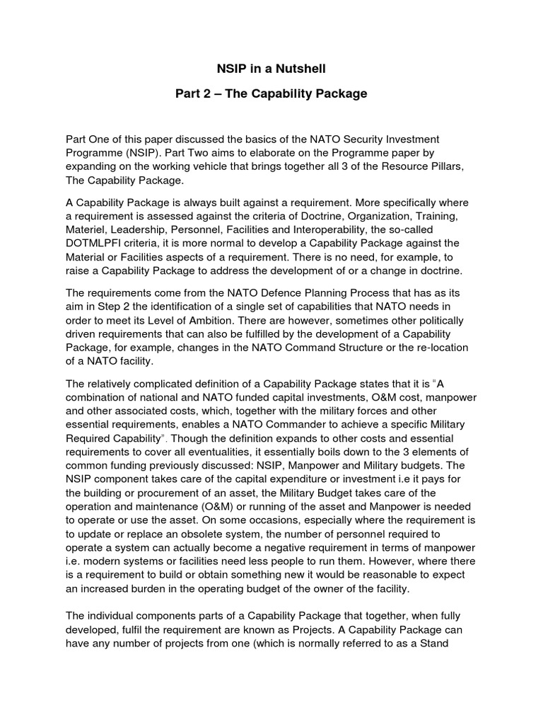 NSIP in A Nutshell - Part 2 | PDF | Nato | Military