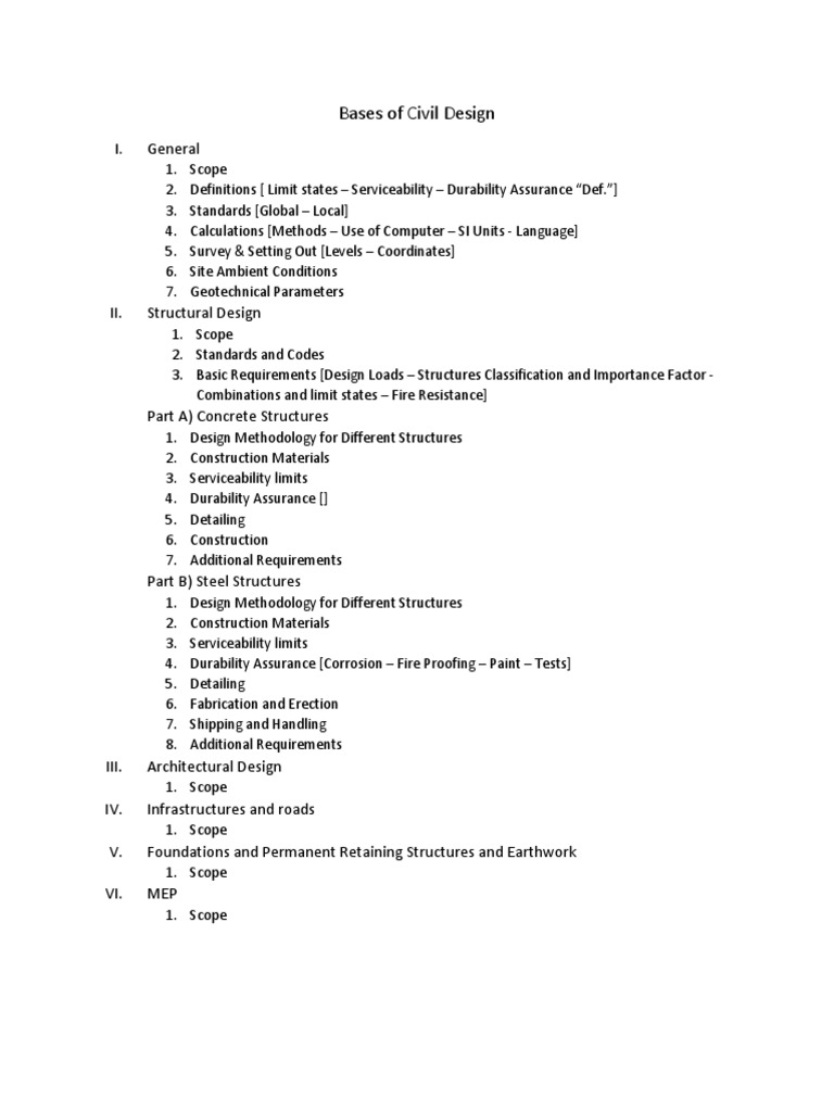Bases of Civil Design | PDF