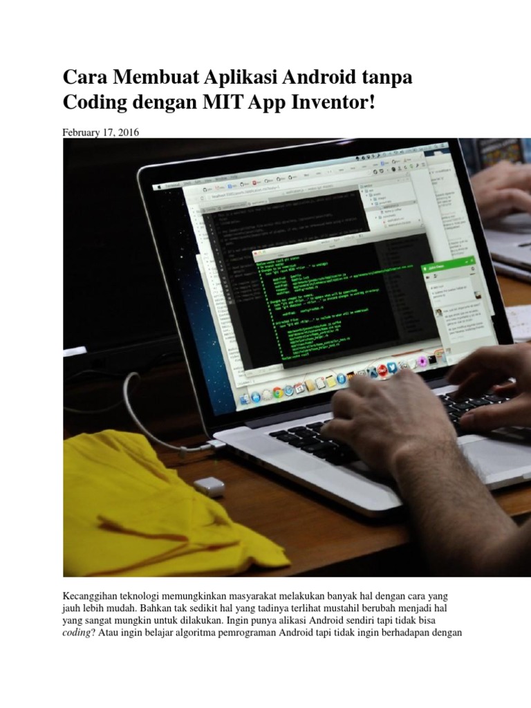 Cara Membuat Aplikasi Android Tanpa Coding Dengan MIT App Inventor | PDF