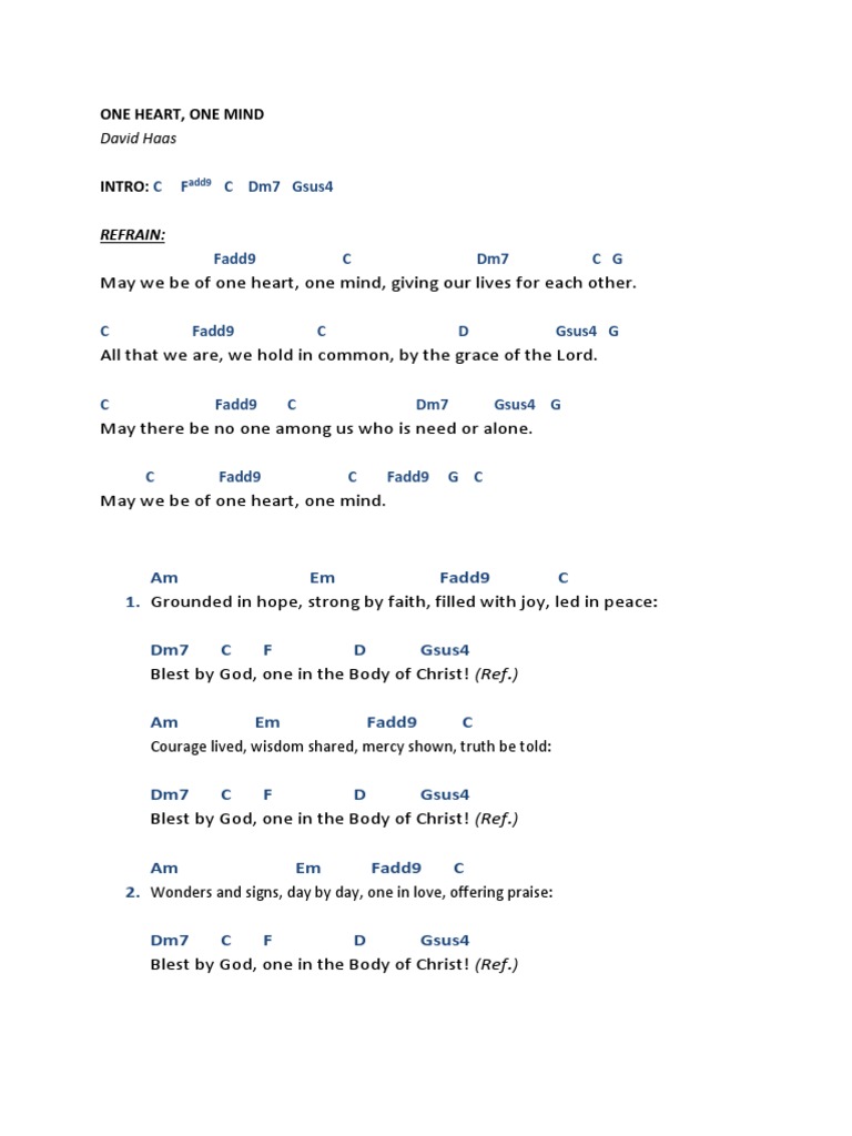 One Heart One Mind Chords | PDF
