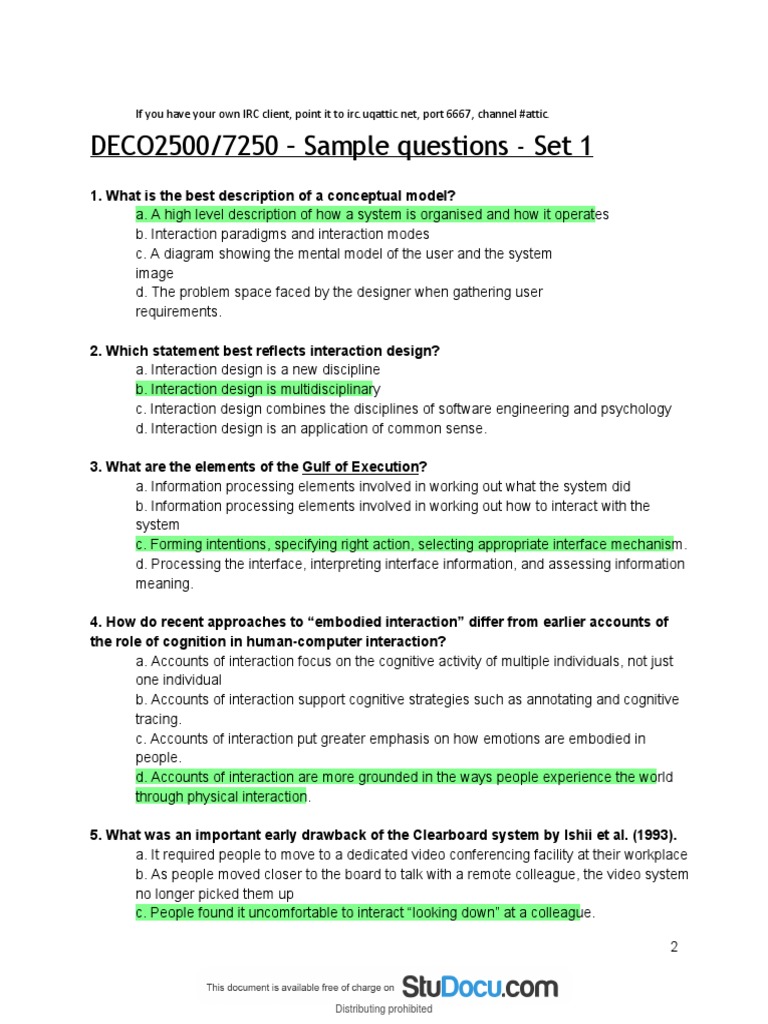 Exam in March 2013 Human Computer Interaction Questions and Answers | PDF | Graphical User ...