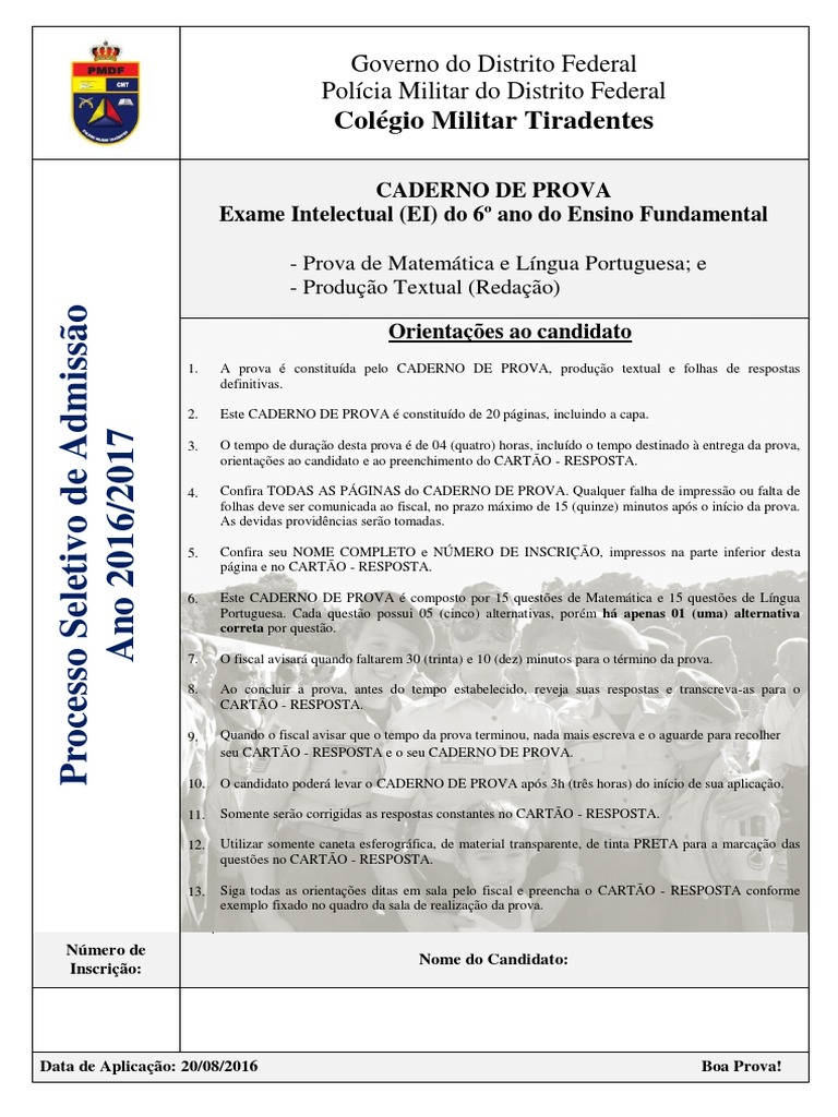 Prova Processo Seletivo 2016 2017 Pdf Jogos Olímpicos Maratona