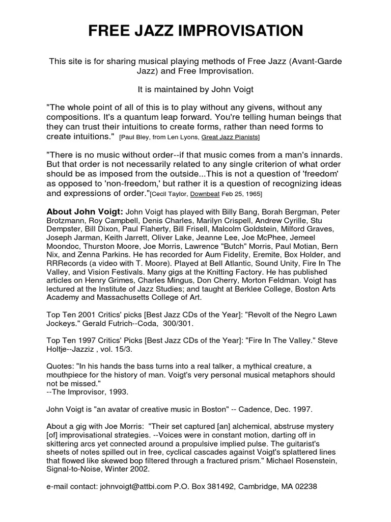 Free Jazz Improvisation PDF | PDF | Conducting | Jazz