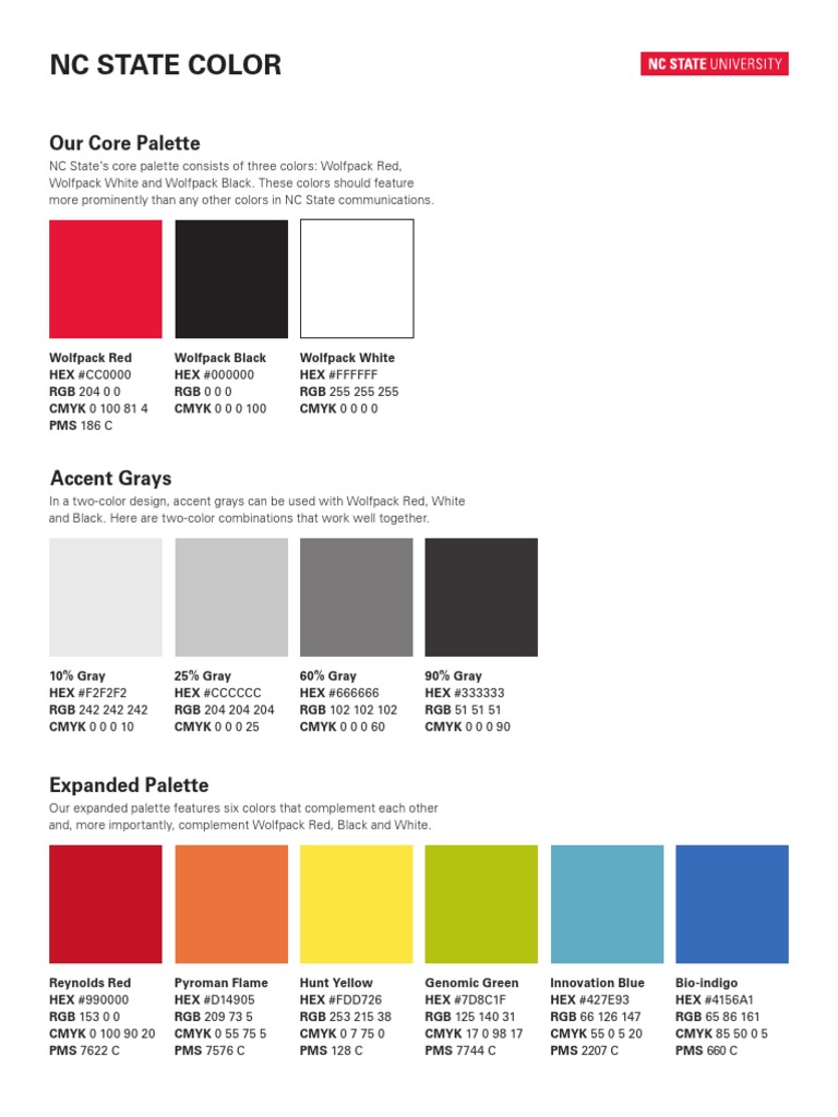 NC State Color | PDF | Rgb Color Model | Grey
