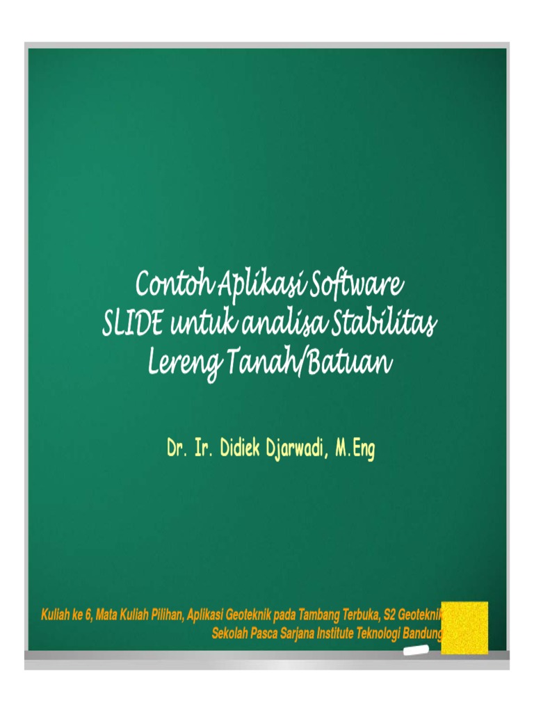 Aplikasi Software SLIDE 6.0 untuk Stabilitas Lereng | PDF