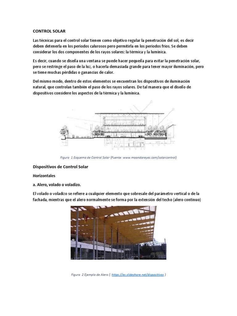 Dispositivos de Control Solar en Arquitectura | PDF | Techo | Ventana
