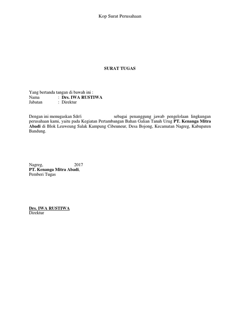 Surat Tugas Ukl-Upl | PDF