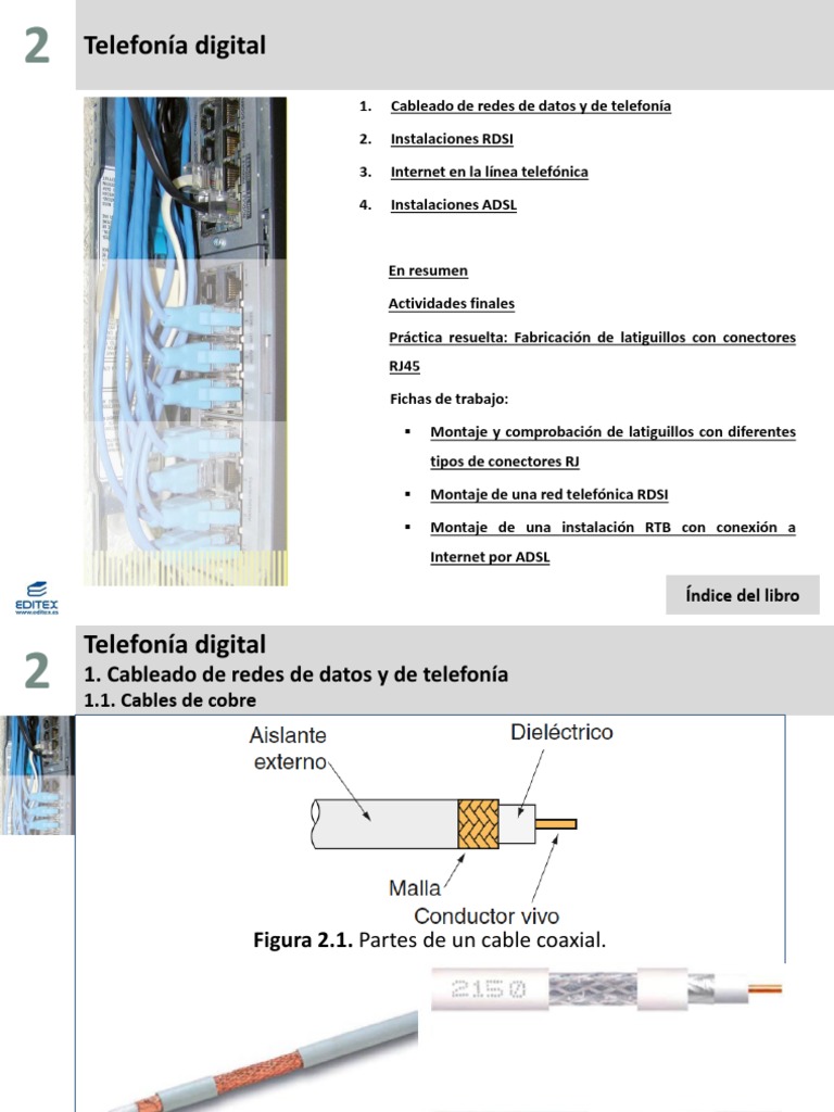 Cableado y telefonía digital | PDF | Módem | Equipo de telecomunicaciones