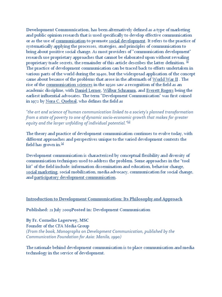 Development Communication | PDF | Communication | World Economy