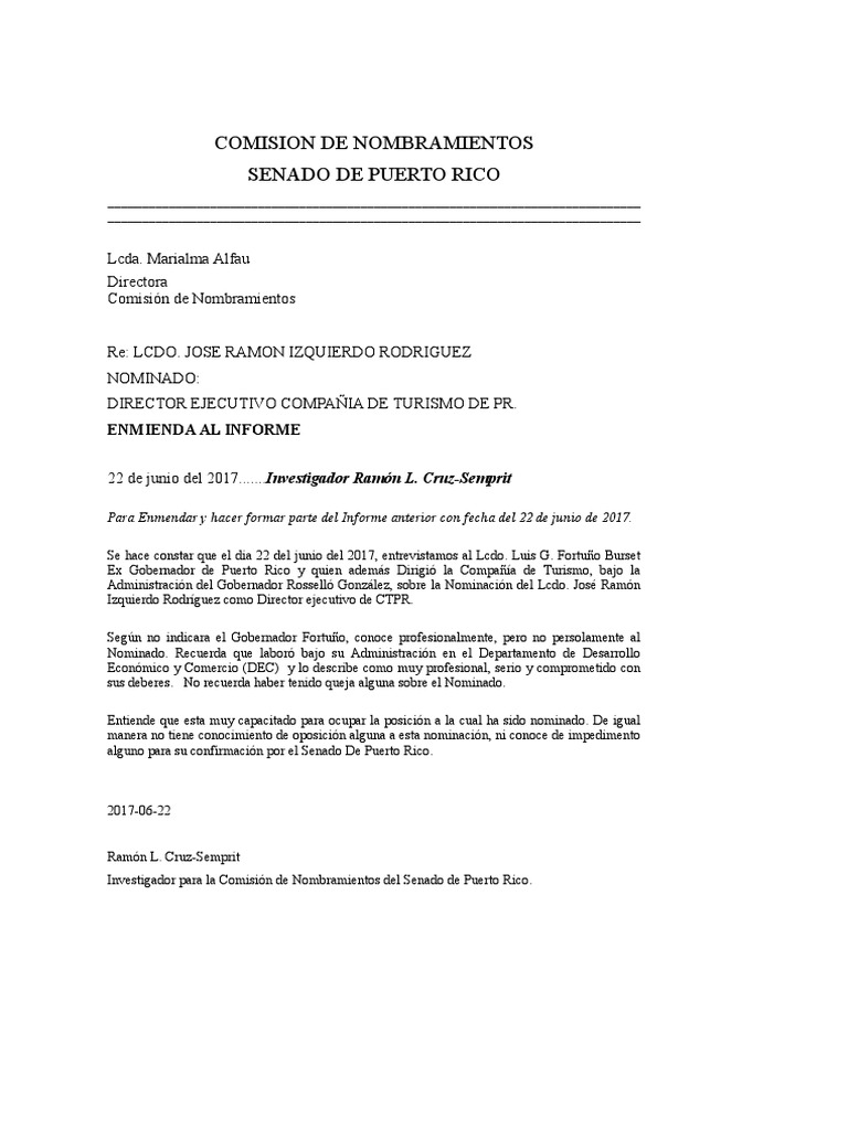 Lcdo - Jose Ramon Izquierdo CTPR - Enmendado | PDF | Derecho