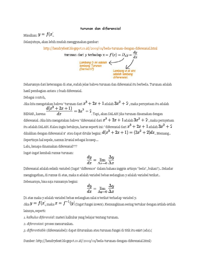Turunan Dan Diferensial | PDF