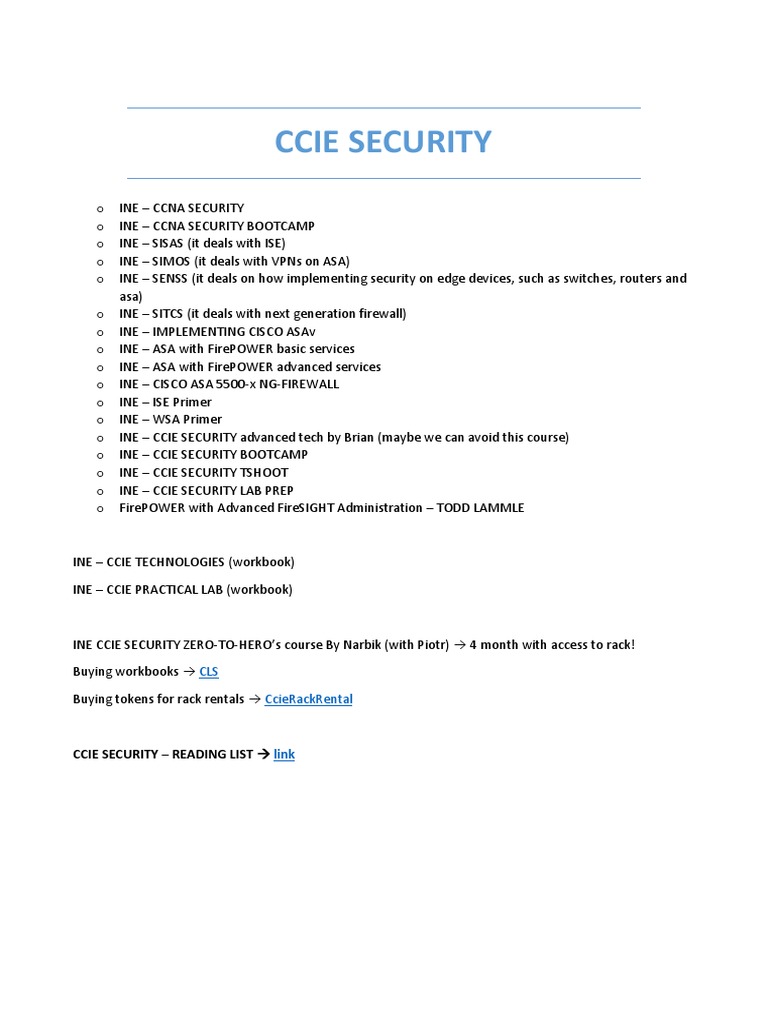 CCIE Security Training Resources Guide | PDF | Home & Garden | Computers