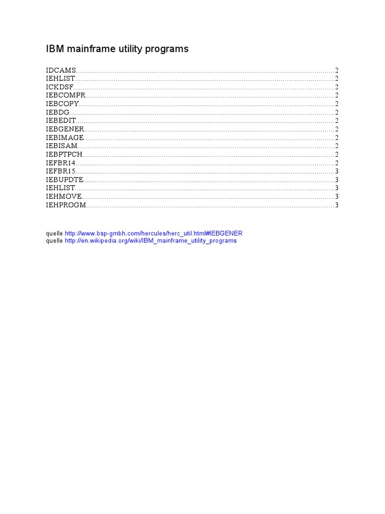 IBM Mainframe Utility Programs Overview | PDF | Computer Data | Utility ...