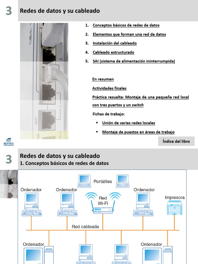 Instalación de Redes de Datos y Cableado | PDF | Red de computadoras ...