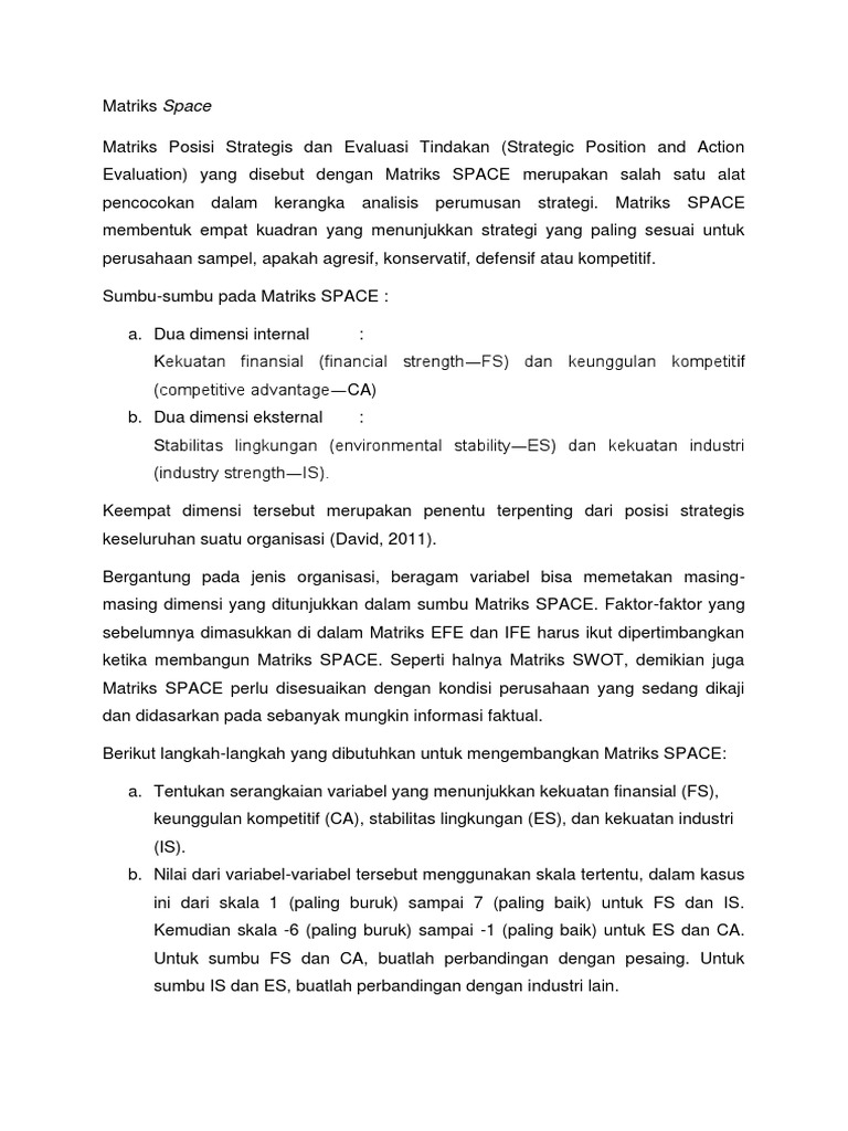 Matriks Space | PDF