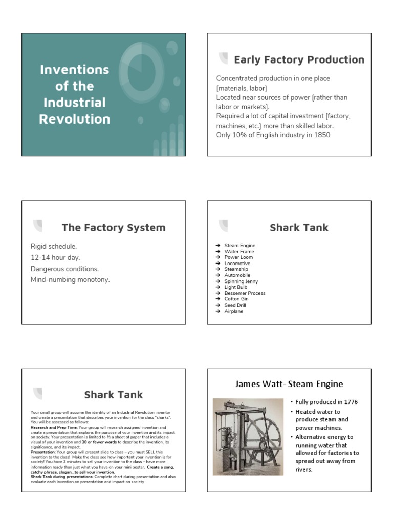 Inventions of The Industrial Revolution | PDF | Cotton | Wright Brothers