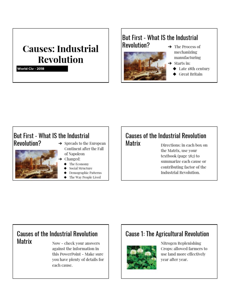 Causes Industrial Revolution | PDF | Enclosure | Industrial Revolution