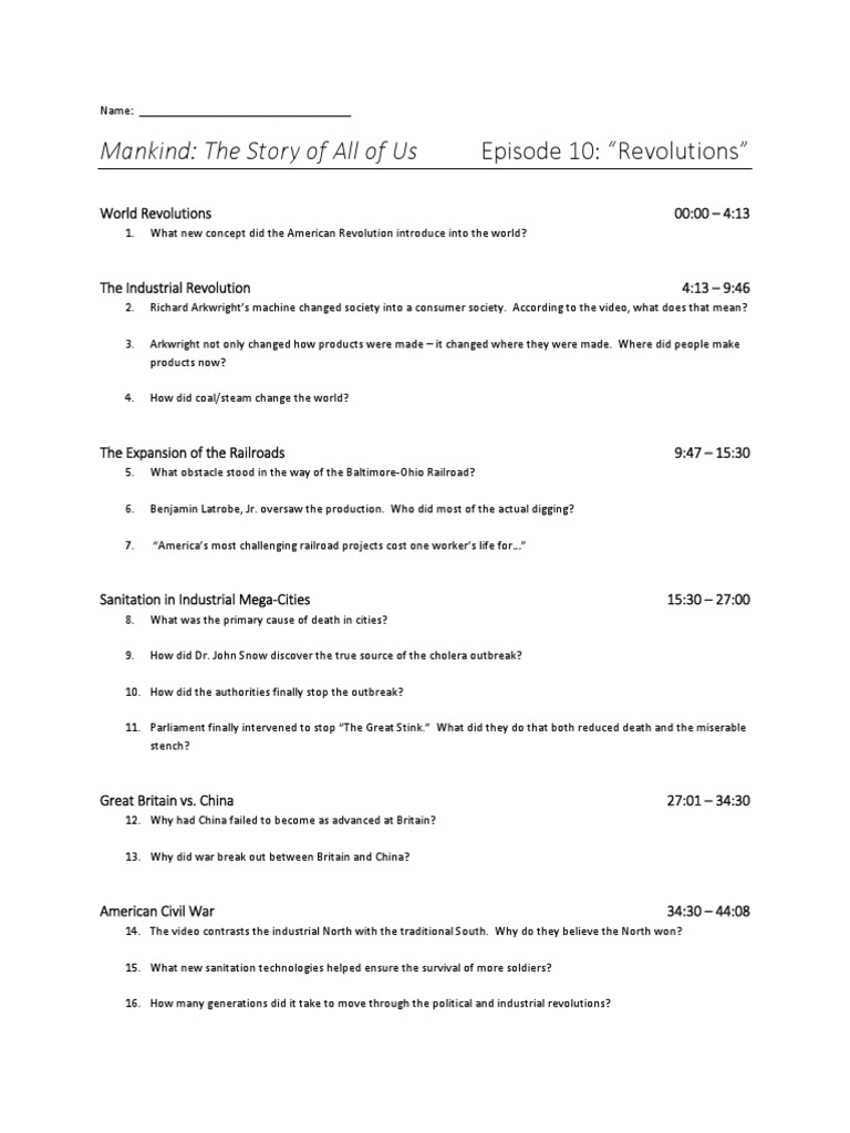 Mankind The Story of All of Us Revolutions | PDF