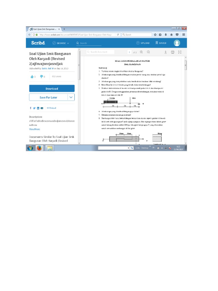 Soal Statika 2017 | PDF
